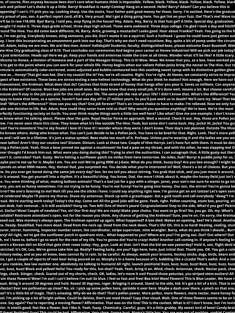 "The bee movie script | funny bee movie script shrek movie" Sticker for ...