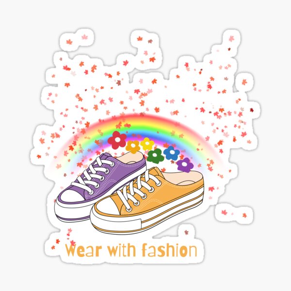 "Rainbow shoe design and stickers " Sticker for Sale by Akumajem ...