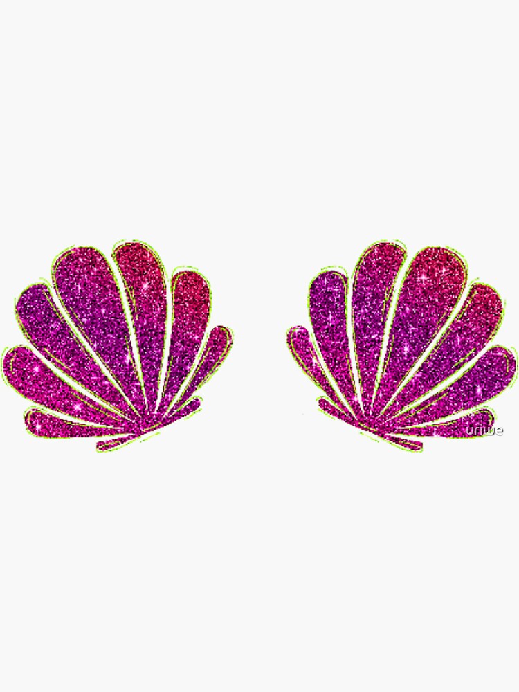"Mermaid Sea Shell Bra" Sticker for Sale by uriwe | Redbubble