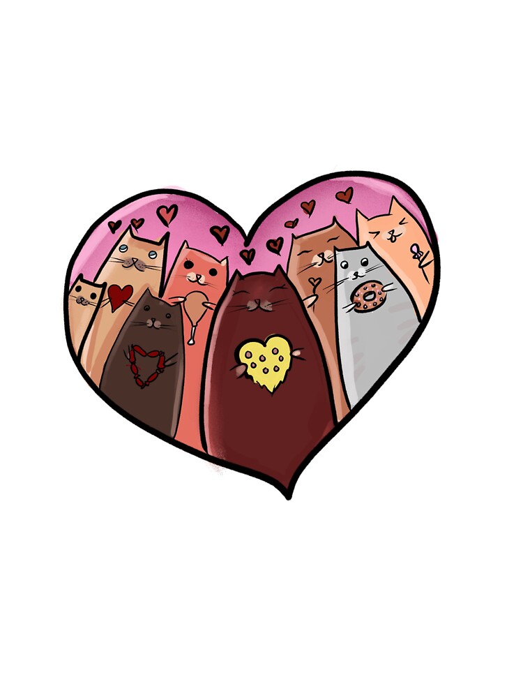 "Cat love" Sticker for Sale by vicomic | Redbubble