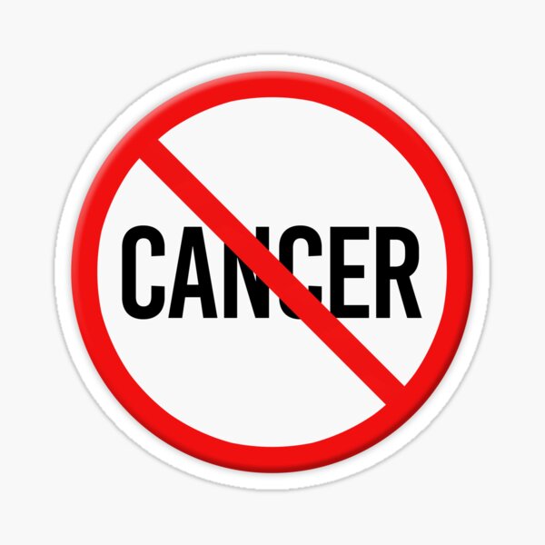 Pegatina «No hay señal de prohibición del cáncer» de Krukowski | Redbubble