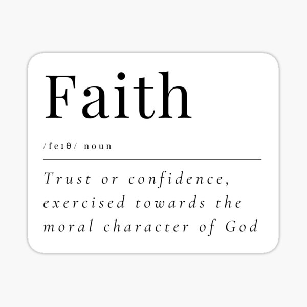 "Faith definition" Sticker for Sale by FreeGraceShop | Redbubble