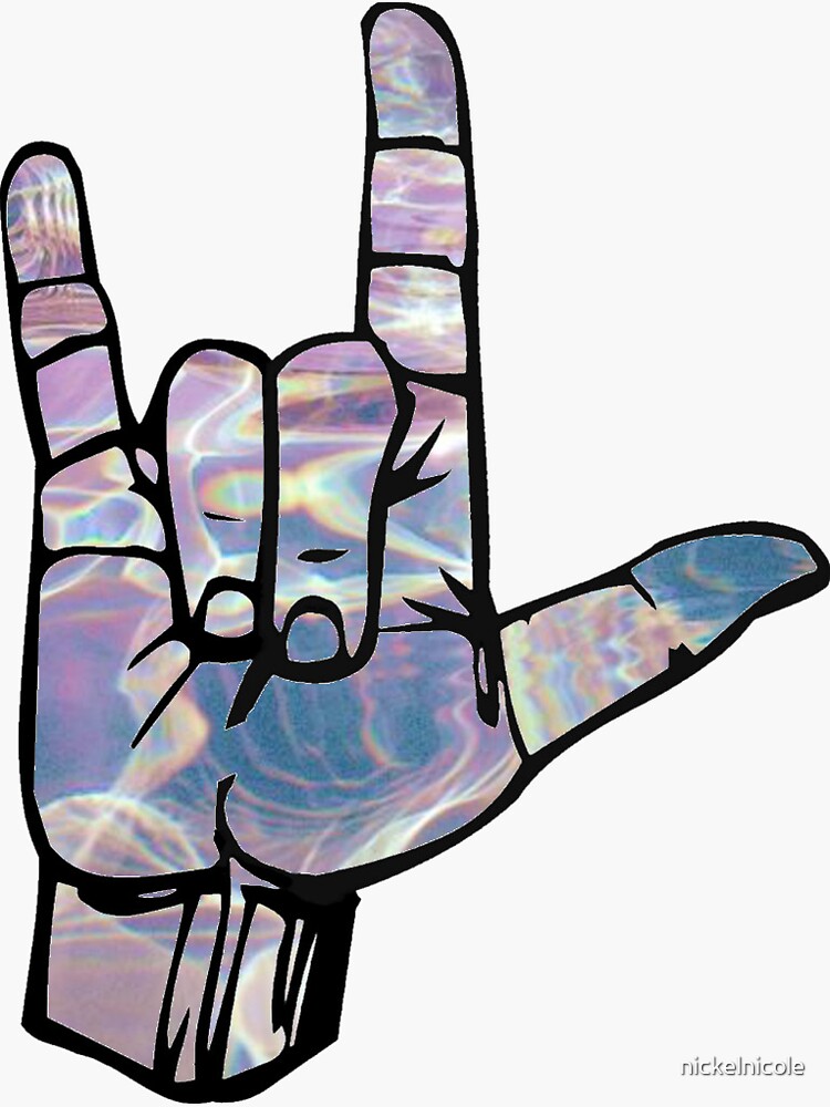 "ily hand" Sticker for Sale by nickelnicole | Redbubble