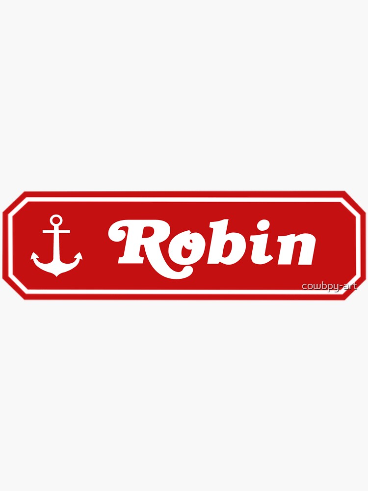 "Robin Name Tag" Sticker for Sale by cowbpy-art | Redbubble