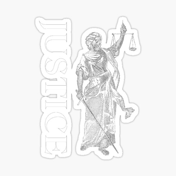 "justice " Sticker for Sale by Joud1422 | Redbubble