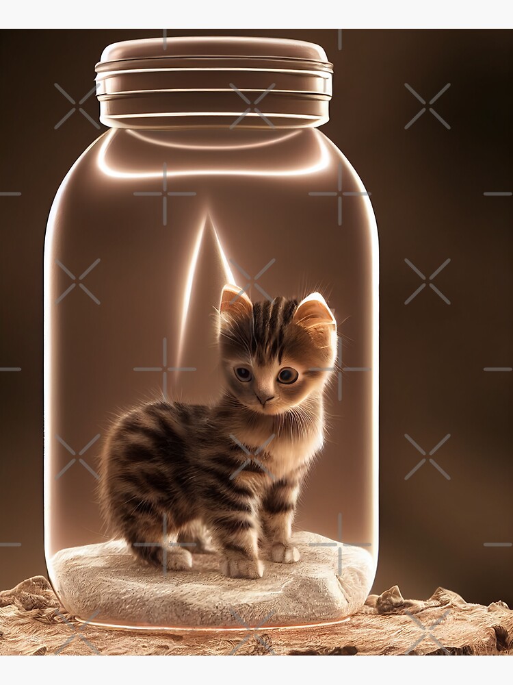 "Adorable Cute Brown Cat In Jar " Sticker for Sale by petshelter ...