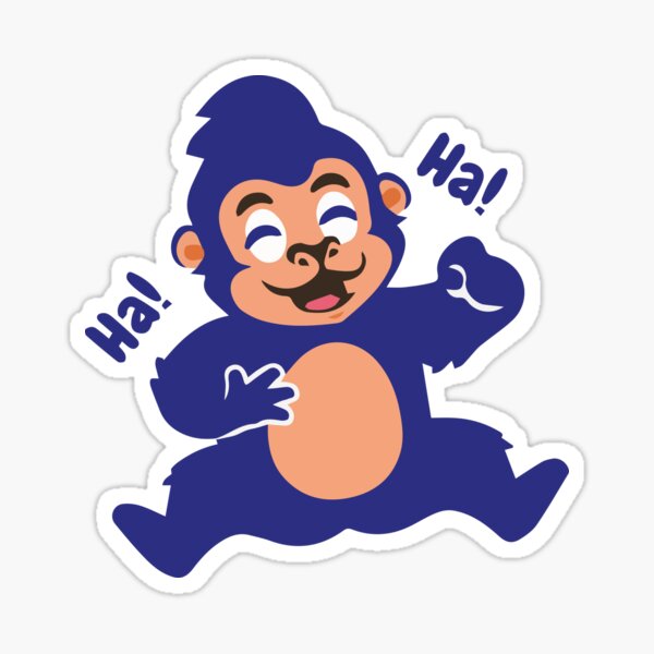 "Cute Gorilla animal with interactions like " laughter "" Sticker for ...