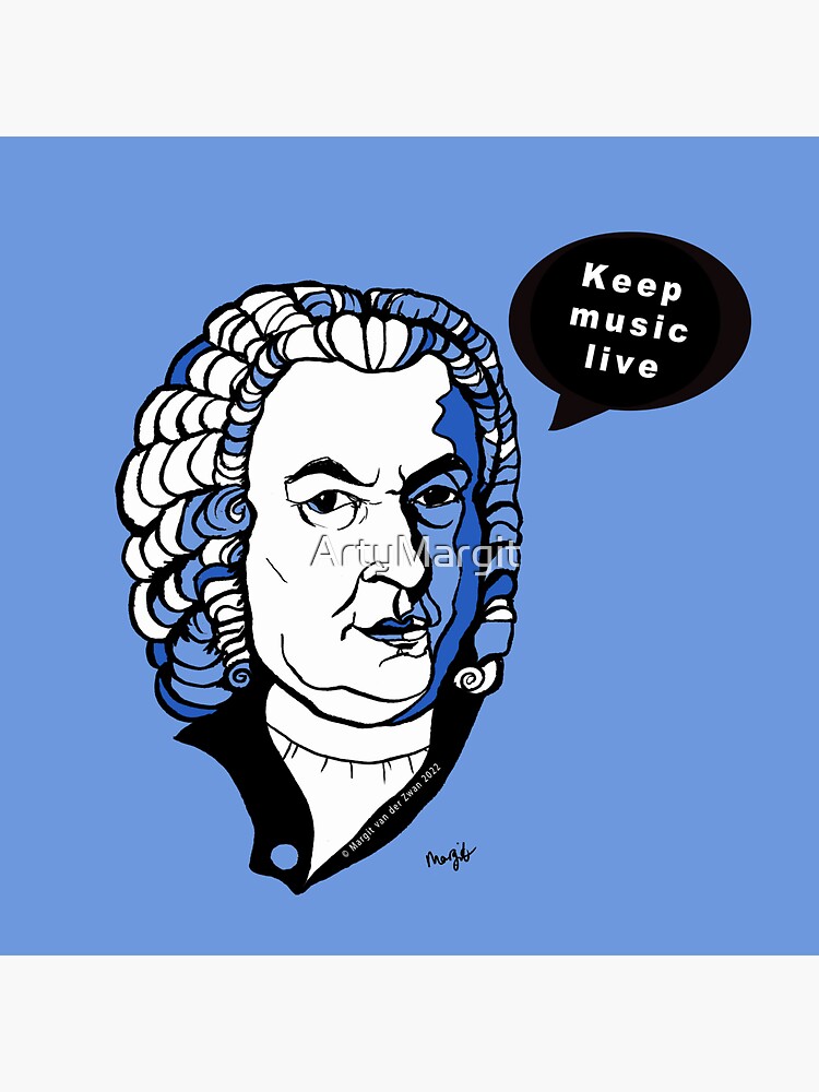 "Keep Music Live - Bach " Sticker for Sale by ArtyMargit | Redbubble