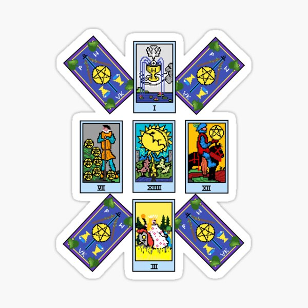 "Pixel Waite Tarot - Celtic Cross Spread 34 Design for T-shirts and ...