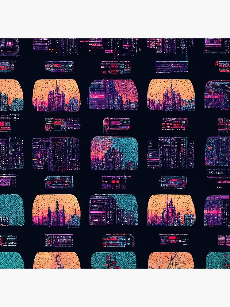 "cyberpunk retro pattern" Poster for Sale by Chillapy | Redbubble
