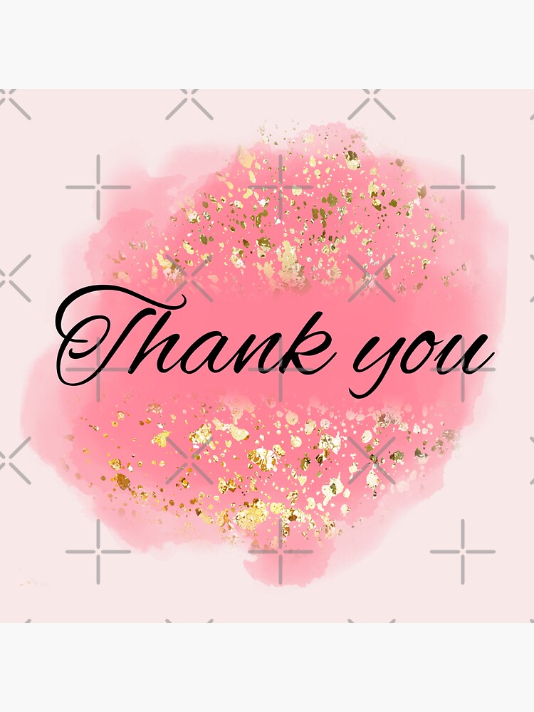 "pinl pastel gold thank you note" Sticker for Sale by SusmusStickers ...