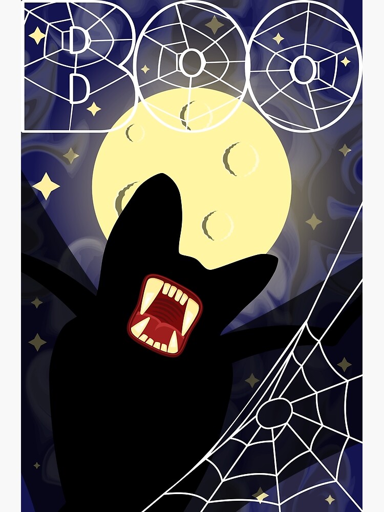 "Toothy bat and spider net" Poster for Sale by ReflectedCrafts | Redbubble