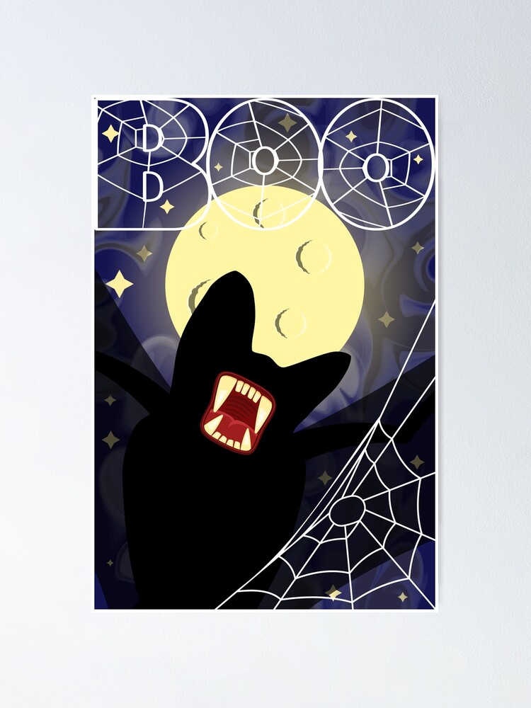 "Toothy bat and spider net" Poster for Sale by ReflectedCrafts | Redbubble