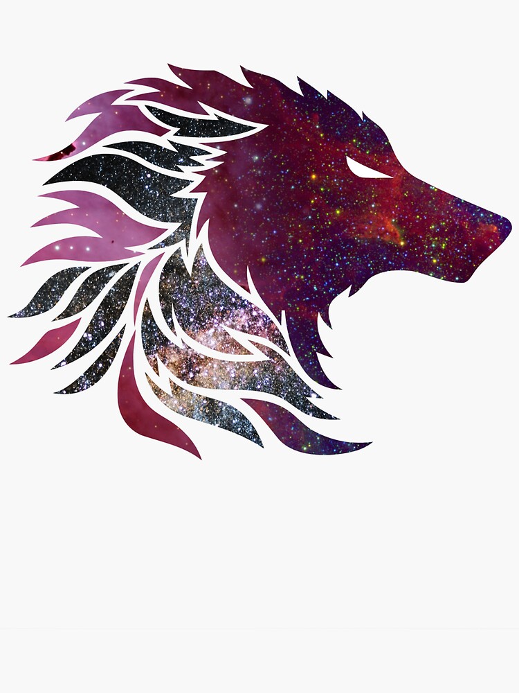 "Solar system wolf head" Sticker for Sale by Benb2567 | Redbubble