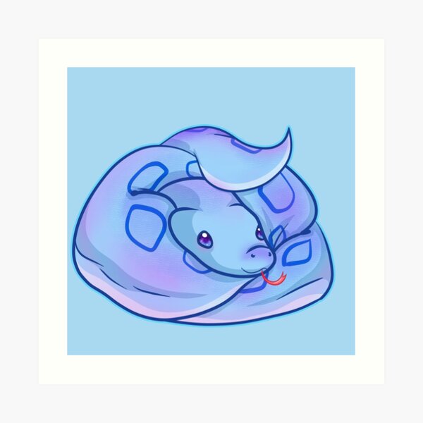 "Kawaii Blue Eyed Snake Curled Up" Art Print for Sale by inspiremari ...