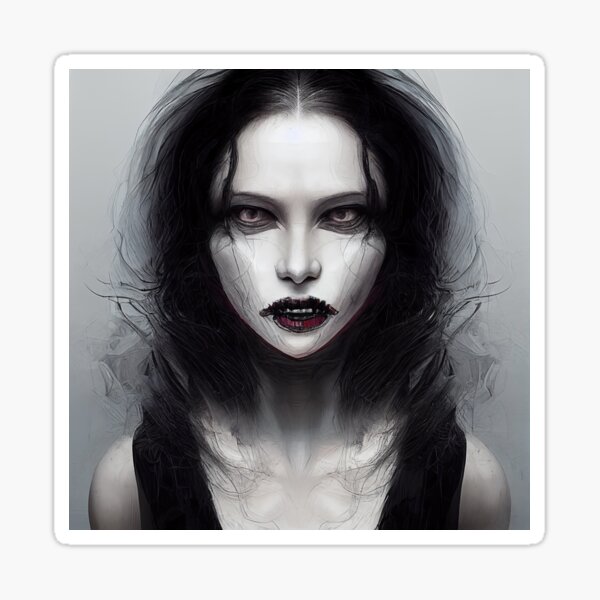 "Woman with a vampire bizarre look" Sticker for Sale by mrlongfield ...