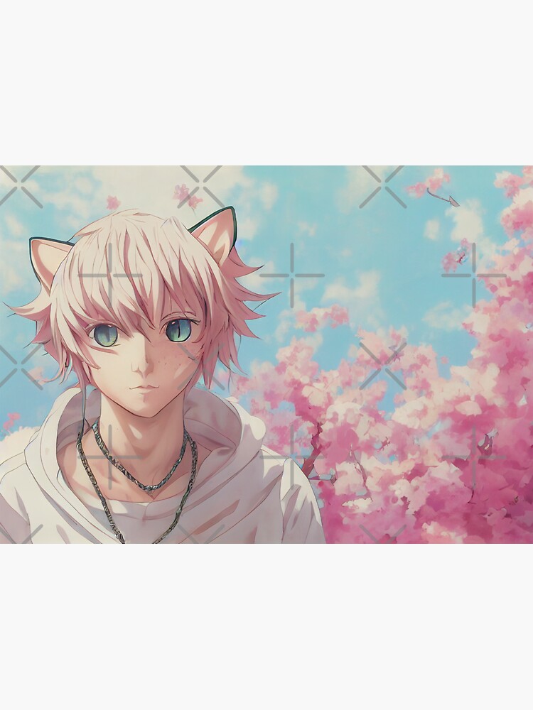 "Catboy cute anime white and pink for Manga lovers" Sticker for Sale by ...