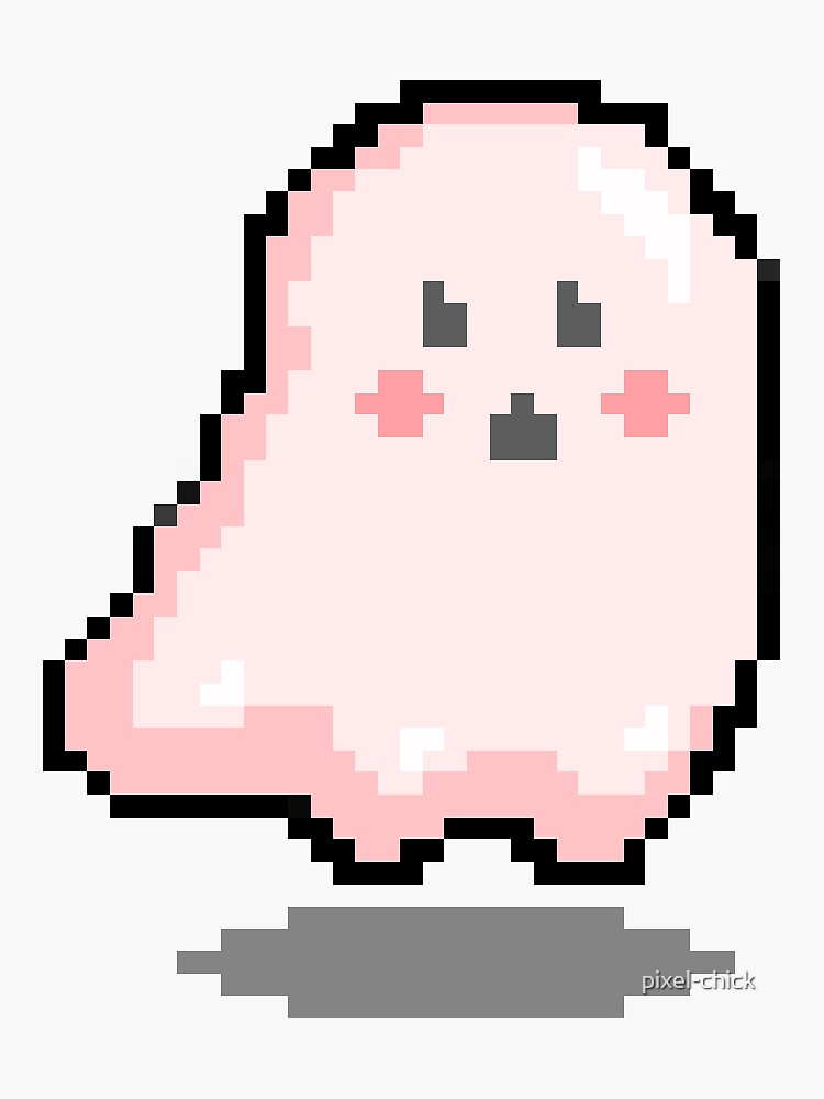 "Pixel Cute Ghost (Pink)" Sticker for Sale by pixel-chick | Redbubble