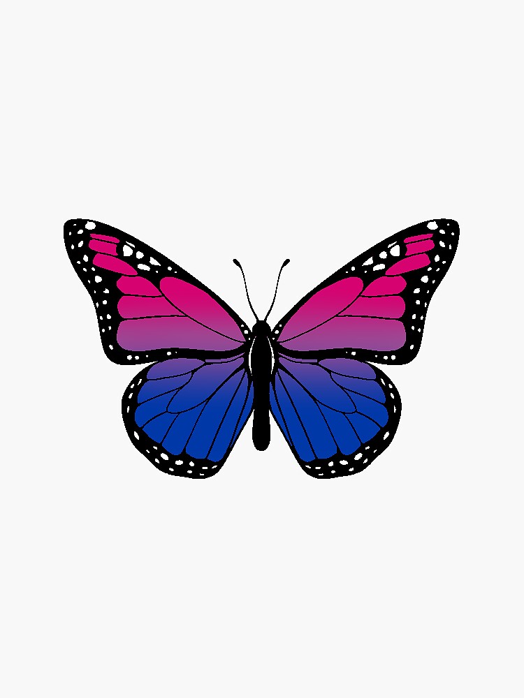 "bi pride butterfly" Sticker for Sale by spadesir | Redbubble