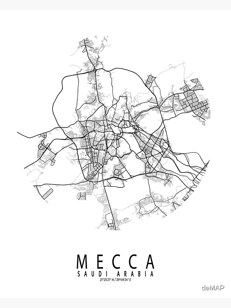 "Mecca City Map of Saudi Arabia - Circle" Poster for Sale by deMAP ...