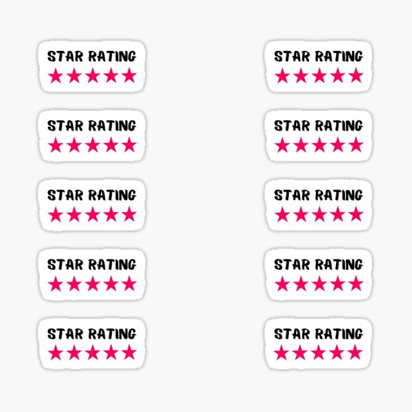"Five pink star review sticker pack for book reviews" Sticker for Sale ...