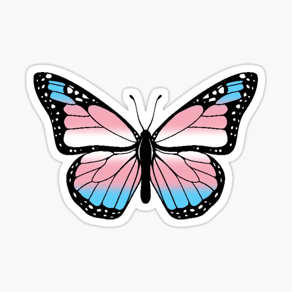 "trans pride butterfly" Sticker for Sale by spadesir | Redbubble