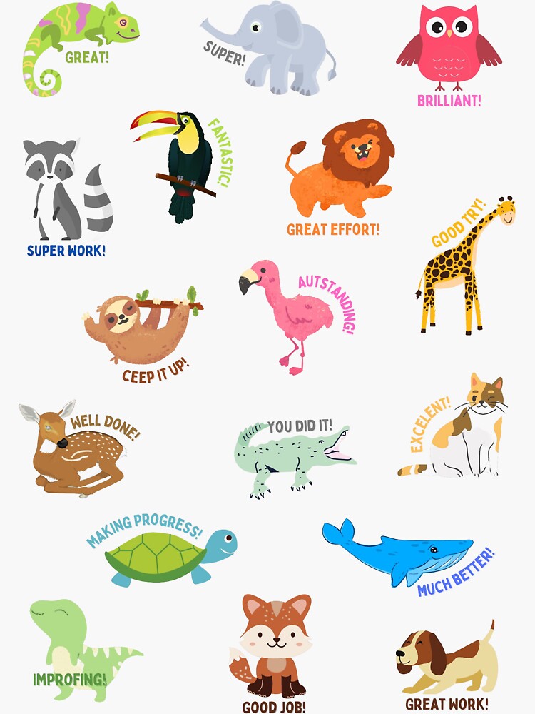 "motivational stickers for students kids primary school class teacher ...