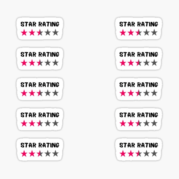 "2.5 pink star rating sticker pack for book reviews" Sticker for Sale ...