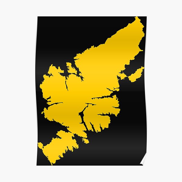 Póster «Islas de Lewis, Harris, Bernera y Scalpay - Amarillo» de ...