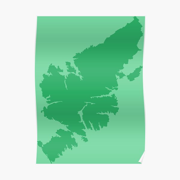 Póster «Islas de Lewis, Harris, Bernera y Scalpay - Verde» de isleheid ...
