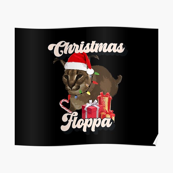 "Christmas Big Floppa Meme - Festive Caracal Big Cat Funny Meme Retro ...