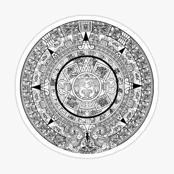 "Mayan obsidian aztec calendar" Sticker for Sale by topbro | Redbubble