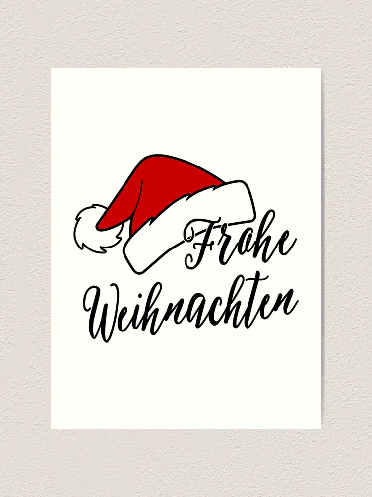 "Frohe Weihnachten Merry Christmas Auf Deutsch German Germany" Art ...