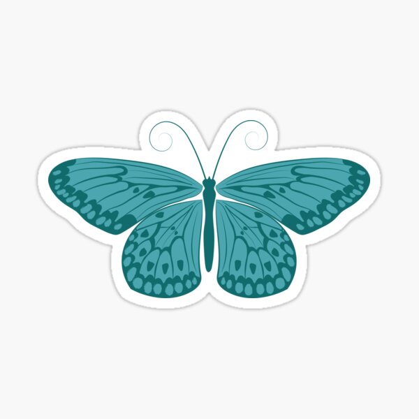 "Teal Butterfly" Sticker for Sale by seepra-shoelace | Redbubble