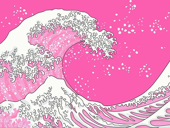"Pink Great Wave" Poster by XOOXOO | Redbubble