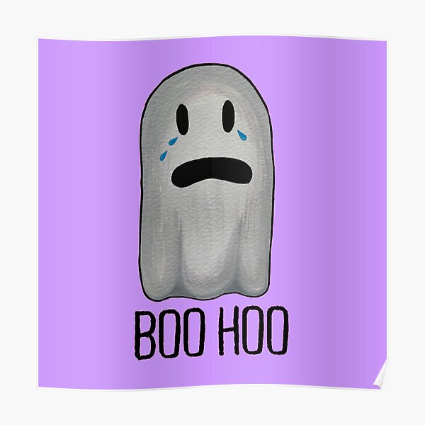"Boo Hoo Crying Ghost Halloween" Poster for Sale by abbeydw | Redbubble