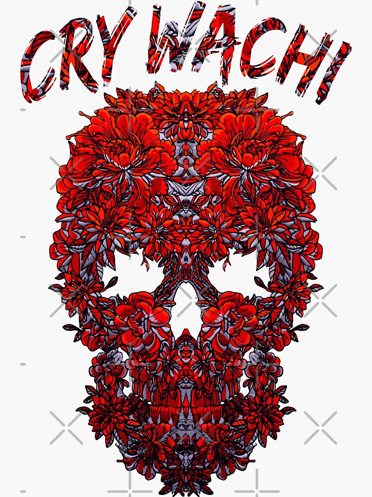 "Kai Wachi Merch Cry Wachi Flowers Skull" Sticker for Sale by AfafShopy ...
