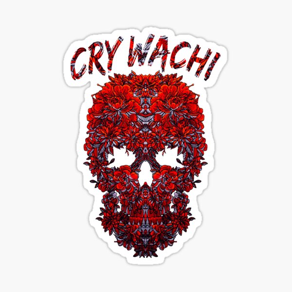 "Kai Wachi Merch Cry Wachi Flowers Skull" Sticker for Sale by AfafShopy ...