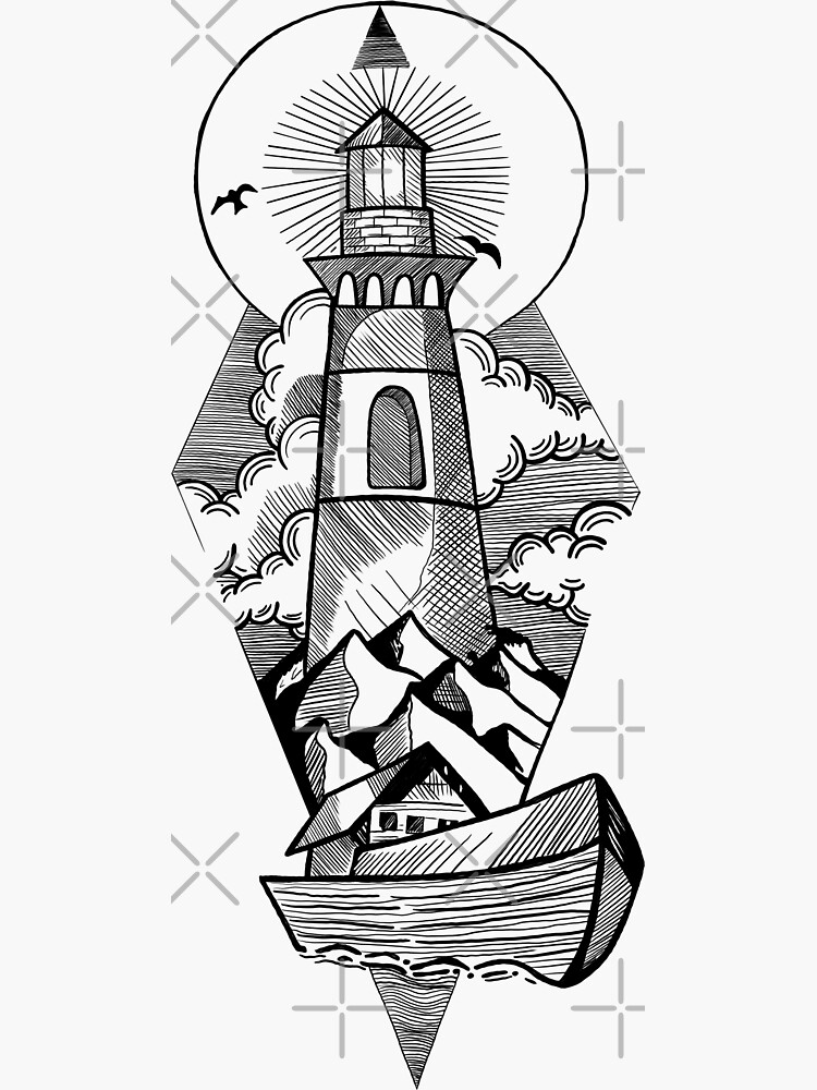 "Lighthouse Pen illustration " Sticker for Sale by OnlyCoolDesigns ...