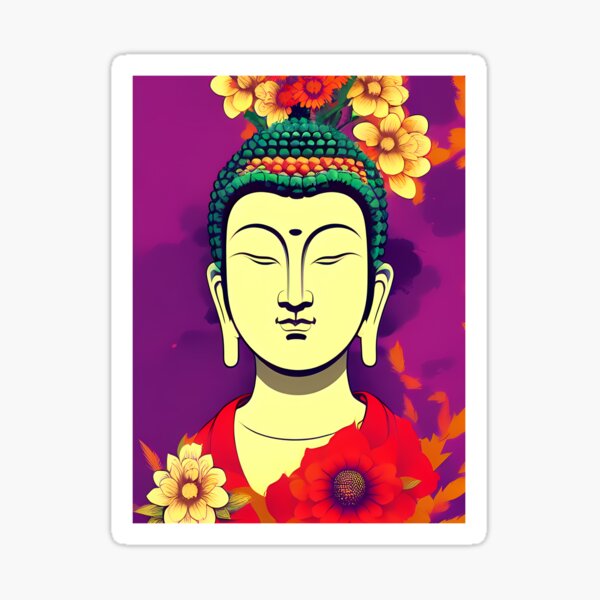 "Art Of The Meditating Buddha, Buddha Illustration" Sticker for Sale by ...