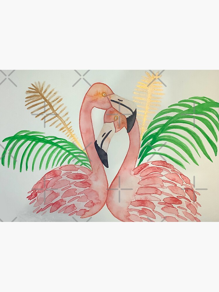 "Tropical flamingoes couple" Sticker for Sale by altairaleon | Redbubble