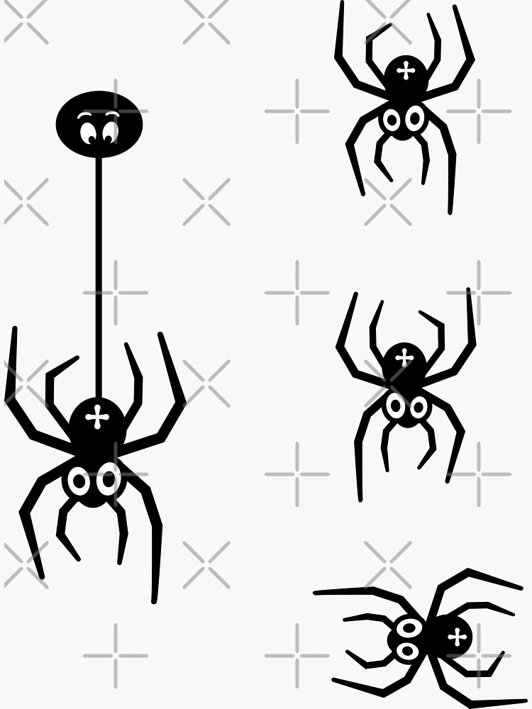 "Falling Funny Spooky Cute Black Scary Spider" Sticker for Sale by ...