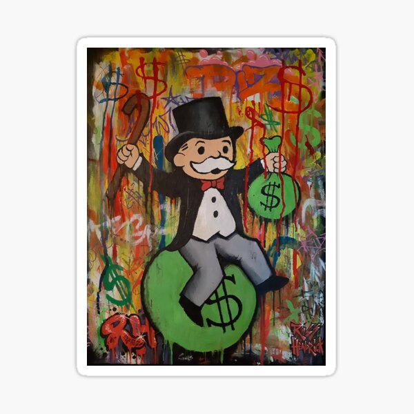 "monopoly man-mr monopoly" Sticker for Sale by AyarNaz | Redbubble