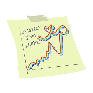 "Recovery Is Not Linear - Rainbow Post it Reminder" Sticker for Sale by ...