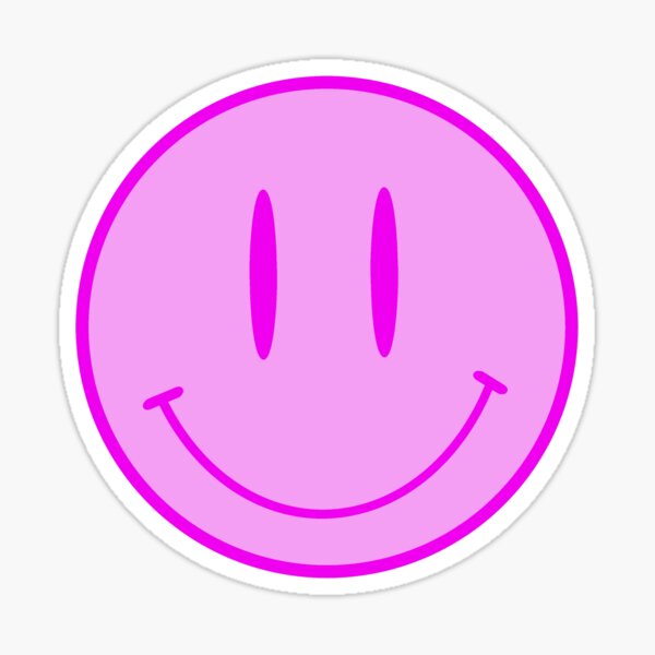 "Pink Preppy Smiley Face " Sticker for Sale by MamaFlairDesign | Redbubble