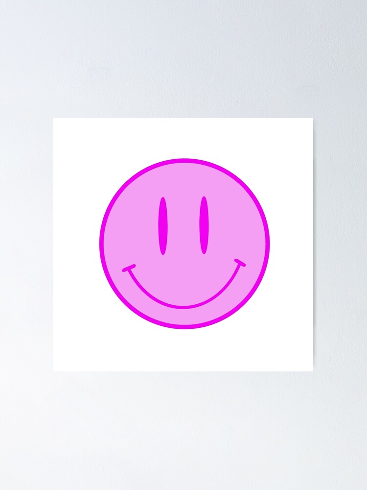 "Pink Preppy Smiley Face " Poster for Sale by MamaFlairDesign | Redbubble