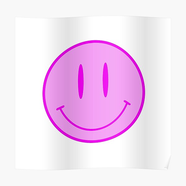 "Pink Preppy Smiley Face " Poster for Sale by MamaFlairDesign | Redbubble