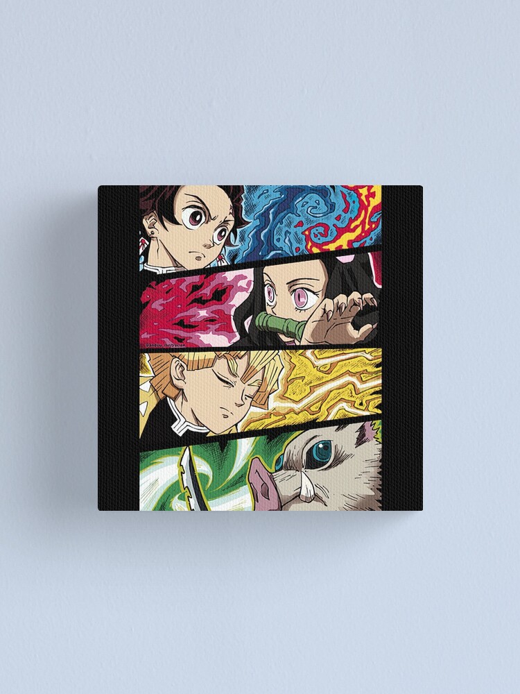 "tanjiro inosuke nezuko zenitsu eyes demon slayer" Canvas Print for ...