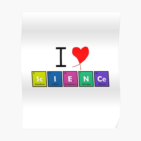 "I Love Heart Science - Biology Anatomy Chimist Illustration" Poster ...