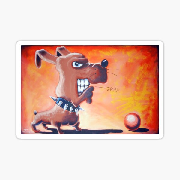 "Grrr Dog's Ball" Sticker for Sale by etourist | Redbubble